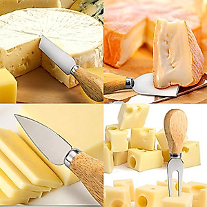 YXChome 4 Cheese Knives Set-Mini Knife, Butter Knife & Fork