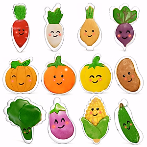 Vegetable Shaped Cookie Cutters of 12 pcs, Stainless Steel Veggie Fondant Cutters Set Pastry Biscuit Baking Clay DIY Molds