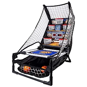 Franklin Sports Basketball Arcade Game - Table Top Bounce A Bucket Shootout - Indoor Electronic Basketball Gameroom Game for Kids