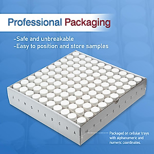 ALWSCI 20 ml Scintillation Vials Liquid Borosilicate Glass Sample Scintillation Counting Vials, 22-400 White Screw Cap, Silver Aluminum Foil Liner, Pack of 100