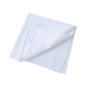 MileyMarla Men's White 100% Cotton Handkerchief Hankie Hankerchieves 6PCS