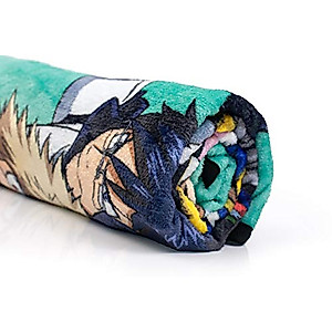 JUST FUNKY My Hero Academia U.A. Academy Heroes Large Anime Fleece Throw Blanket | Official My Hero Academia Throw Blanket | Collectible Anime Throw Blanket | Measures 60 x 45 Inches