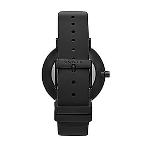 Skagen Men's Aaren Quartz Analog Stainless Steel and Silicone Watch, Color: Black (Model: SKW6544)