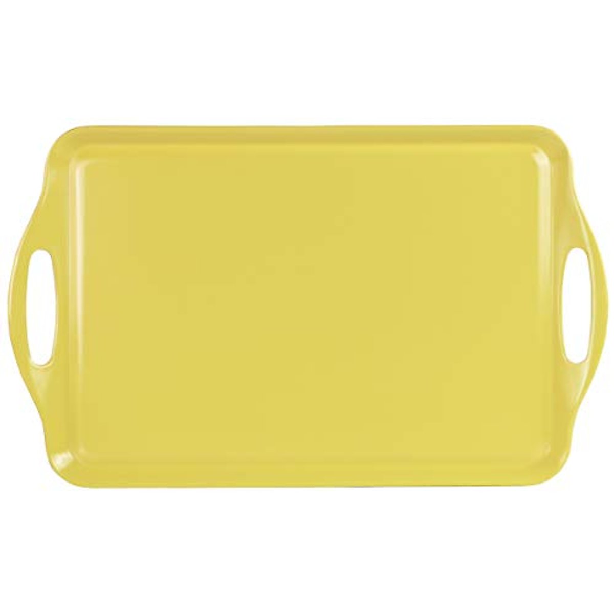 Reston Lloyd Calypso Basics Melamine Serving/Ottoman Handles, Rectangular Tray, Lemon