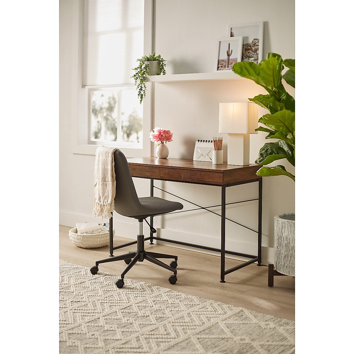 Realspace® 44"W Valdi Computer Desk, Brown