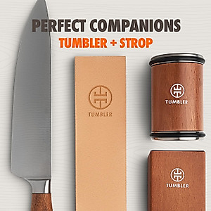 Genuine Leather Knife Sharpening Strop - Companion for Tumbler Knife Sharpener Kits