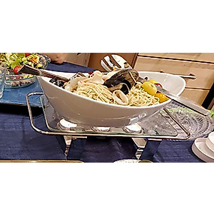 NewlineNY Chrome Plated Glass Dish Warmer, Rectangular Glass-Top 3 Holes Tea Light Votive Candle Gourmet Food Warmer