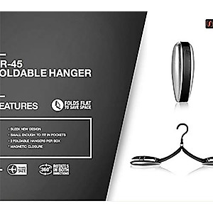 2 Piece Travel Hangers - Portable Folding Clothes Hangers Travel Accessories Foldable Clothes Drying Rack for Travel, Car Hangers (Black)
