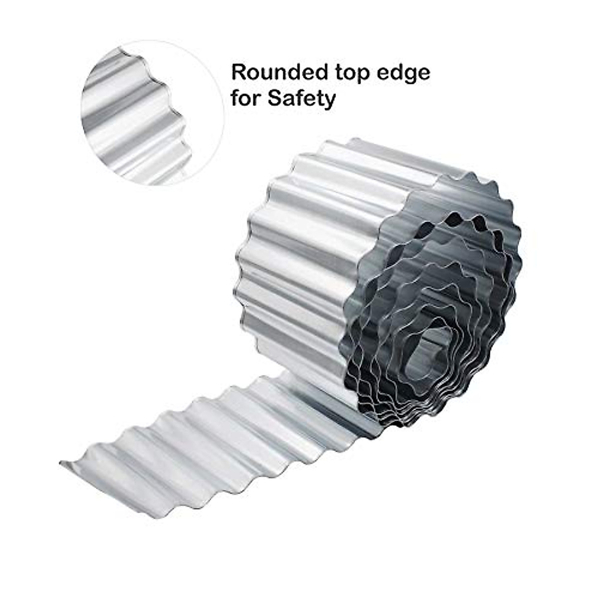 Landscape Edging Borders,Corrugated Metal Garden Lawn Edging for Vegetable,Flower Beds, Patios and Courtyard Fence