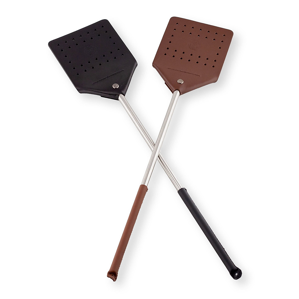 Leather Fly Swatter - Cognac - Pack of 2 - Insect Catcher - Insect Catcher - Insect Catcher - Leather Fly Swatter