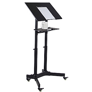 Mount-It! Mobile Standing Height Desk, Portable Podium and Rolling Presentation Lectern, Laptop Stand Up Desk with Caster Wheels (MI-7971)