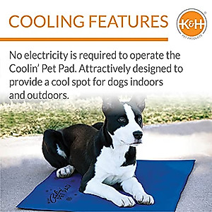 K&H Pet Products Coolin' Pet Pad Dog Cooling Mat Blue Large 20 X 36 Inches