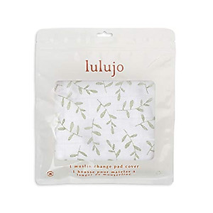 Lulujo Soft Cotton Baby Change Pad Cover (Greenery)