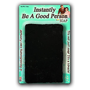 Instantly Be A Good Person Soap Black Bath Soap Pine Tar Scent Funny Vintage Gags for Women Men Novelty Soaps Unisex Secret Santa White Elephant Stocking Stuffers for Men Pine Tar Soap