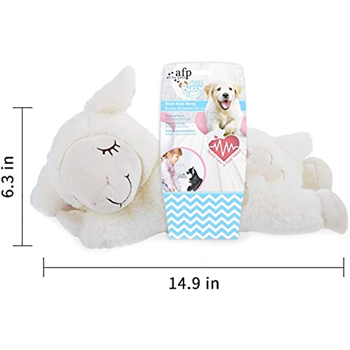 ALL FOR PAWS Heartbeat Dog Toy,Dog Anxiety Relief,Sheep Stuffed Dog Toys,Pet Toys,Dog Training & Behavior Aids,Dog Plush Toy