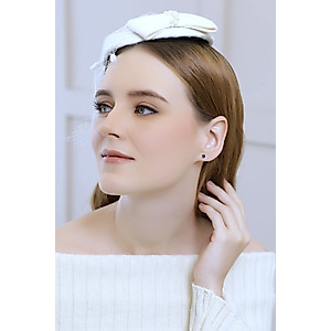 Sapphire Earrings | 925 Sterling Silver Earing | 4mm Round Solitaire Studs Created Blue Sapphire Earrings for Women