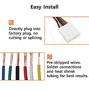 RED WOLF Aftermarket Radio Stereo Wire Harness Radio Antenna Adapter Fit Nissan Frontier/Pathfinder/Titan 2008-2020, Infinit QX60/G37 2010-2014