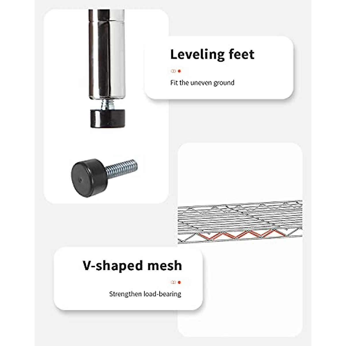 FDW 14''Dx36''Wx72''H 5-Shelf Wire Shelving Large Storage Shelves Adjustable Metal Shelves Heavy Duty Height Commercial Grade Steel Layer Shelves 1250 LBS Capacity,Chrome