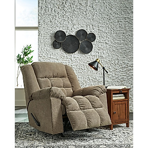 Signature Design by Ashley Kegler Contemporary Tufted Manual Rocker Recliner, Light Brown