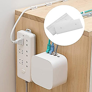 XIAOL Power Strip Holder, 5 Pack Self Adhesive Power Strip Mount, Surge Protector Mount Punch Free Cable Management System for WiFi Router Tissue Box