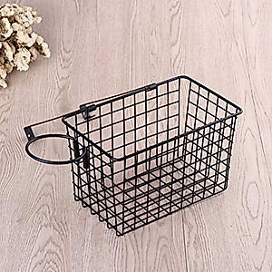 ARTIBETTER Hair Dryer Holder Wall Mounted Door Hanging Hair Tool Storage Caddy Bathroom Kitchen Storage Organizer Basket for Shampoo Towel Soap Cosmetic Tool Black