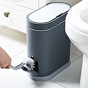 N/A 8L Smart Trash Can Household Induction Waterproof Toilet Cover Toilet Brush Integrated Paper Baske Trash Bin ( Color : OneColor , Size : 30*32*15cm )