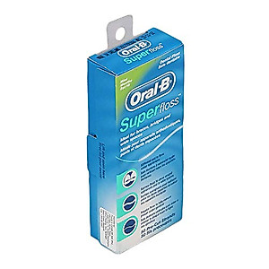 Oral-B Super Floss Mint Dental Floss for Braces Bridges - 50 Strips (Pack of 6)