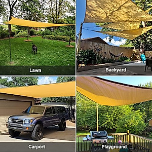 SUNLAX Sun Shade Sail, 10'x 10'x14' Sand Right Triangle Canopy Shades for Outdoor Patio Pergola Cover Sunshade Sails UV Blocking