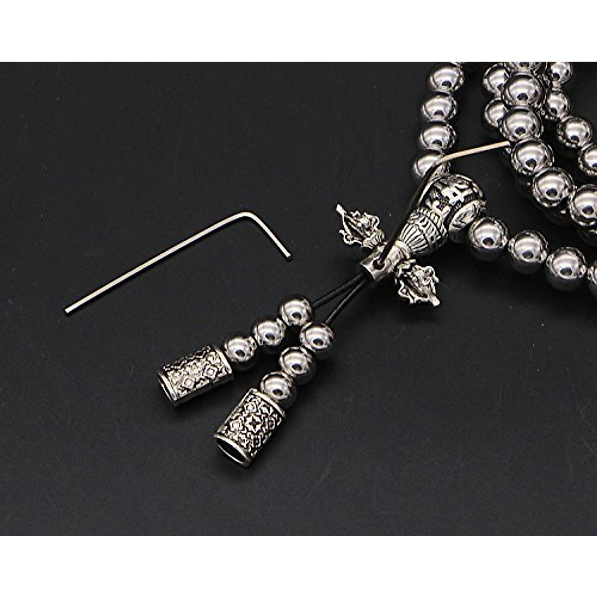 108 Destiny Nepal Prayer Full Metal Buddism Bead Mala Necklace (full stainless steel)