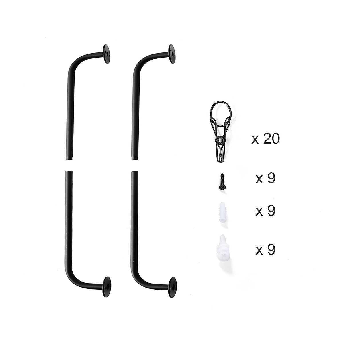 Mkono Hat Rack for Wall Baseball Cap Organizer Holder with 20 Clips Modern Metal Hat Storage Display Hanger Wall Mount Cowboy Hat Hooks Rack for Closet Bedroom Entryway, Set of 2