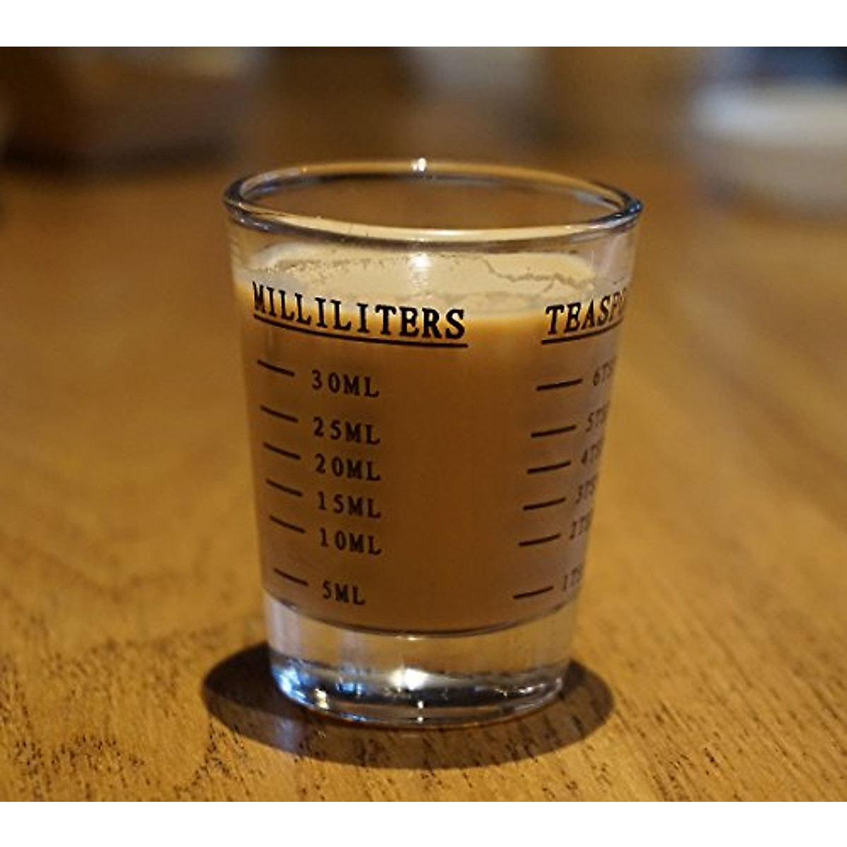 Shot Glasses Measuring cup Liquid Heavy Glass Wine Glass Espresso Shot Glass 26-Incremental Measurement 1oz, 6 Tsp, 2 Tbs, 30ml (2 pack-black 30ml)