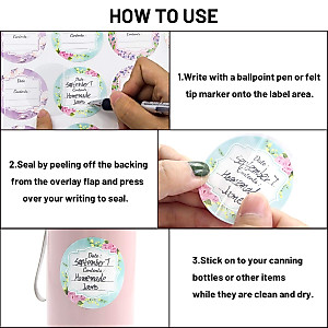 300 Waterproof Canning Labels for Jars Labels Food Labels Round for Food Container Spice Lids Canister Food Storage Canning Supplies 2 Inch