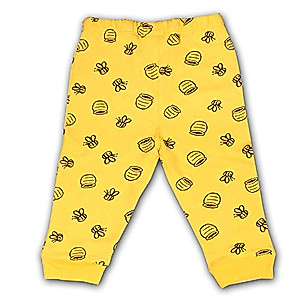 Disney Winnie the Pooh Baby Boys Short Sleeve Bodysuit, Joggers and Bib Set for Newborn – Yellow/Grey