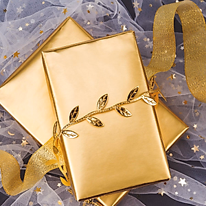 RUSPEPA Gold Metallic Wrapping Paper-81.5 Sq Ft-Solid Color Paper Perfect for Wedding,Birthday,Christmas,Baby Show -30Inch X 32.8Feet