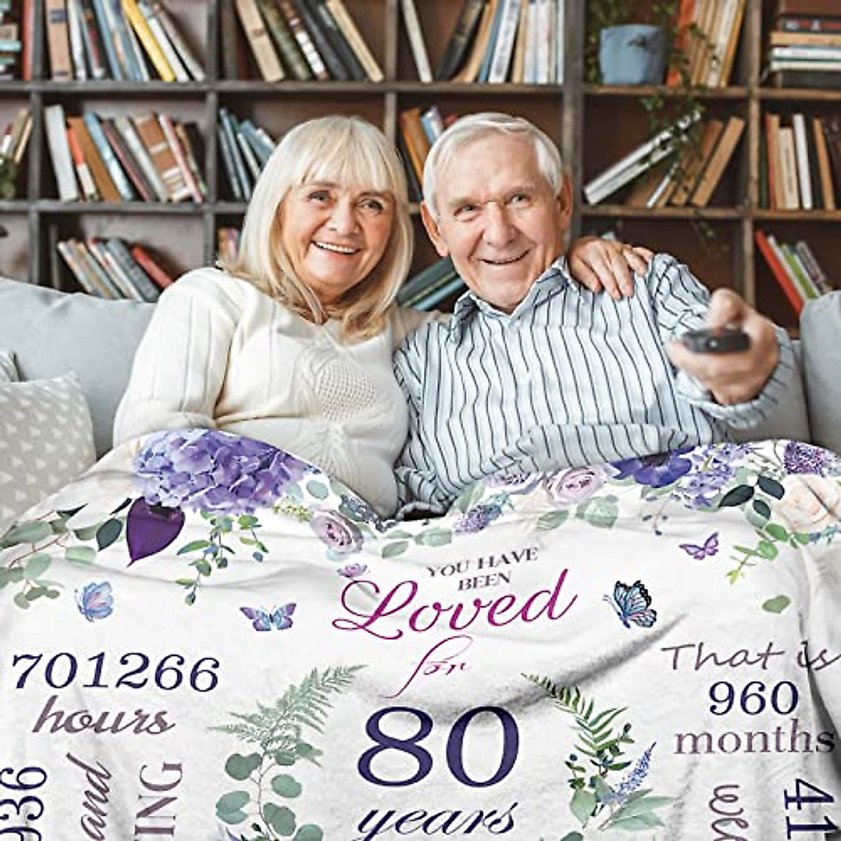 80th Birthday Gifts for Women, Women 80th Birthday Decorations, 80th Birthday Gifts for Her, Birthday Blanket Birthday Gifts Ideas for Grandma, Mom, Sister, Wife, Friend, Aunt, Soft Blanket 50’’X60’’