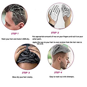 CHELIZIHI Hair Color Wax, Instant Silver Grey, Natural Ingredients, Unisex Hairstyle Pomade Cream, Temporary Hair Pomades for Party, Cosplay, Halloween, 4.23 oz