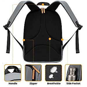 TARION Camera Backpack Waterproof Camera Bag Large Capacity Camera Case with 15 Inch Laptop Compartment Rain Cover for Women Men Photographer Lens Tripod Grey TB-02