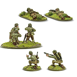 Warlord Games Bolt Action WWII US Army Weapons Teams Figures 1:56 Military Table Top Wargaming Plastic Model Kit 402213109