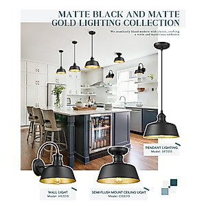 Seovix Motion Sensor Outdoor Barn Lights, Dusk to Dawn Outdoor Wall Light Fixtures with E26 Base Socket, IP65 Waterproof Exterior porch light for Garage, Entrance, Doorway, Entryways, HS2213-1