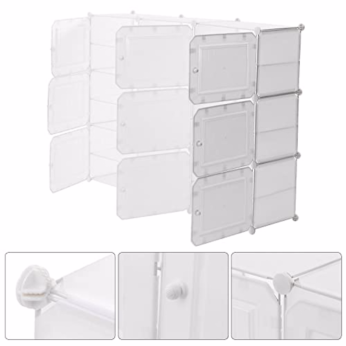 Portable Shoe Rack, 36/48 Pair DIY Shoe Storage Shelf Organizer, Shoe Cabinet with Doors, Multifunctional Shoe Box for Doorway, Bedroom, Bathroom,Universal Shoe Storage Boxes For Men And Women (36)