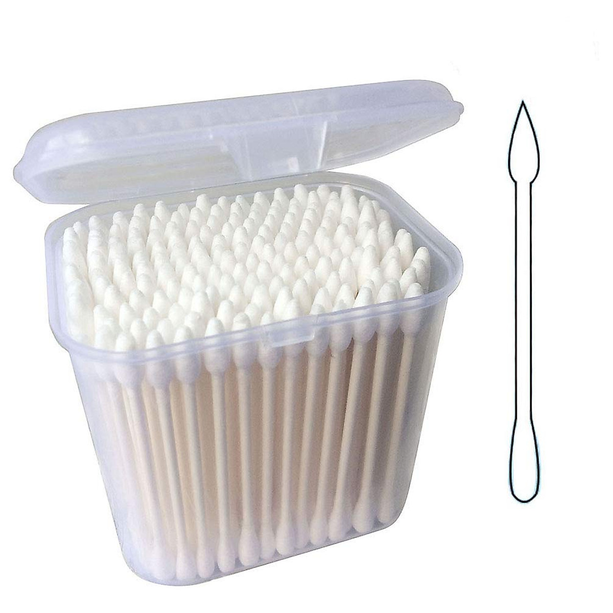 Paper Stick Cotton Swabs/180CT - Double Tipped Compact Quality Cotton Heads - Strong Toughness Handle - Multipurpose, Safe, Highly Absorbent (1 Pack)