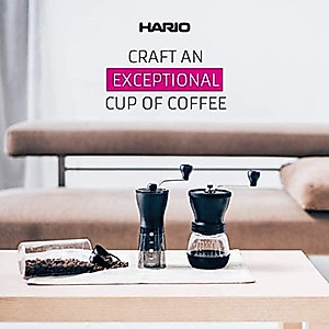 Hario Ceramic Coffee Mill - 'Mini-Slim Plus' Manual Coffee Grinder 24g Coffee Capacity