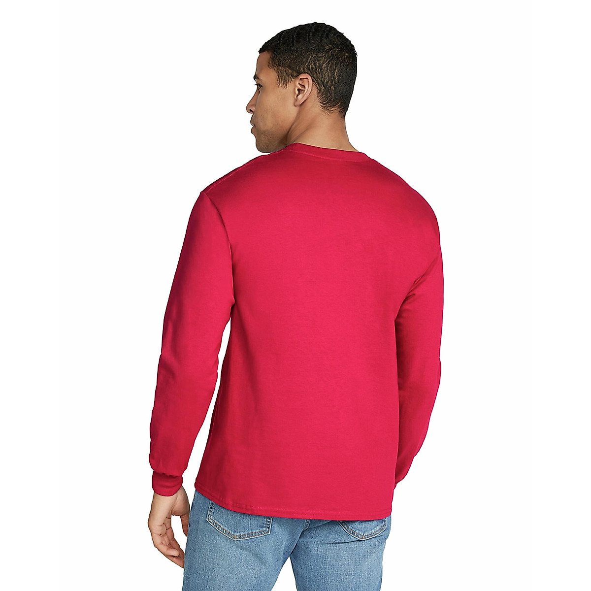 Gildan Men's Ultra Cotton Long Sleeve T-Shirt, Style G2400, Multipack, Red (2-Pack), Medium