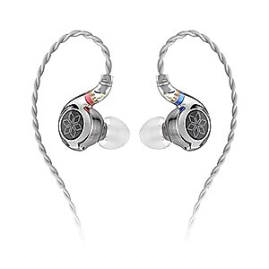 FIIO FD11 Earphones High Performance Dynamic Driver IEMs Earbuds with Deep Bass 0.78mm Detachable Cable 3.5mm Plug in Ear Headphones for Musician Singer Music (Silver)