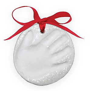 Child to Cherish Snowprints Glitter Baby's First Christmas Handprint or Footprint Ornament Kit