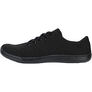 WHITIN Men's Fashion Barefoot Knit Minimalist Sneakers Wide Fit Toe Box Low Drop Sole Size 9 Minimus Casual Minimal Laces Up Shoes Flat All Black 42