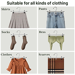 Lumigens Skirt & Pants Hangers with Clips,Stackable Space Saving Hangers,Hanging Closet Organizer and Storage,8PCS