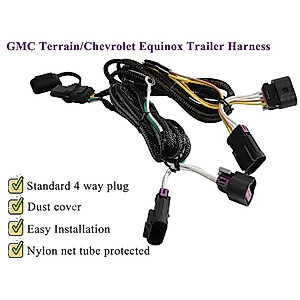 Oyviny Custom 4 Pin 56094 Trailer Wiring Harness for 2010-2017 GMC Terrain/Chevrolet Equinox, Terrain Trailer Hitch Wiring Kit