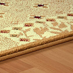 SUPERIOR Area Rugs for Bedroom, Farmhouse, Kitchen, Entryway, Laundry Room | Living Room Decor | Flower Patch Collection, 4' x 6', Beige