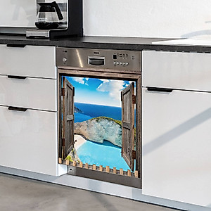 Dishwasher Magnet Cover Shipwreck Beach Navagio Zakynthos Greece Magnetic Refrigerator Stickers Decorative Appliance Cover Fridge Panels Metal Door Garage 23x26in